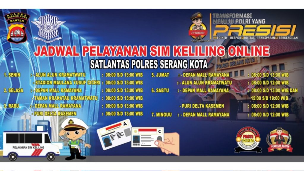 Lokasi Layanan SIM Keliling Serang Banten Hari Ini - KORLANTAS POLRI